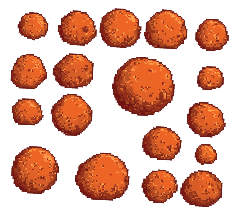16 Mars Red Rocks Pack Top-down Assets - Pixelart / Pixel Art Rock Pack ...