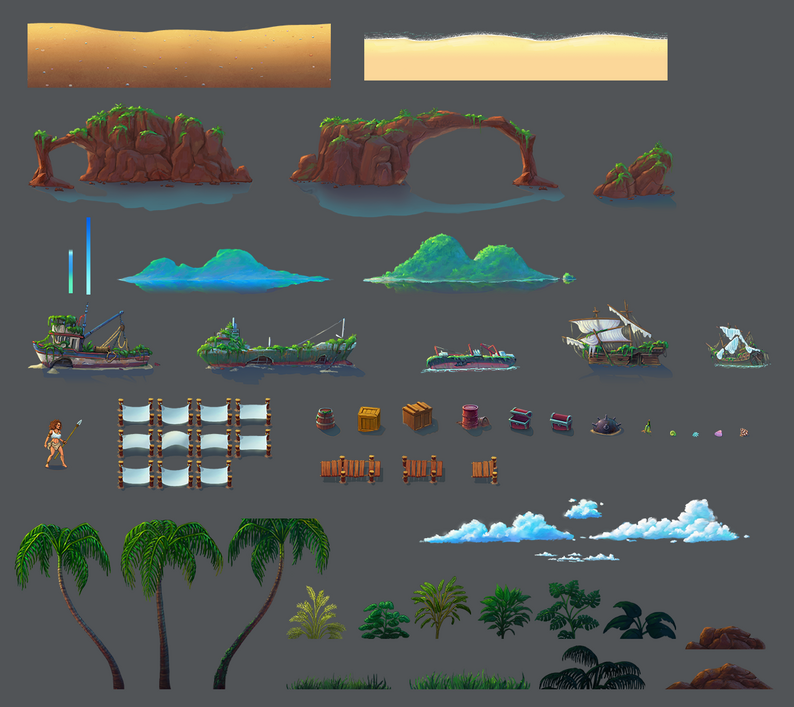 Parallax Beach Background by Tom