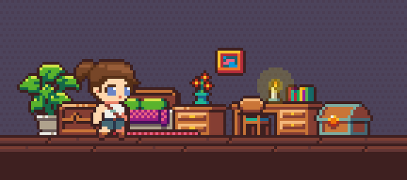 Cozy Room Interior v.1 [32x32] [Asset Pack] by paowieepixel