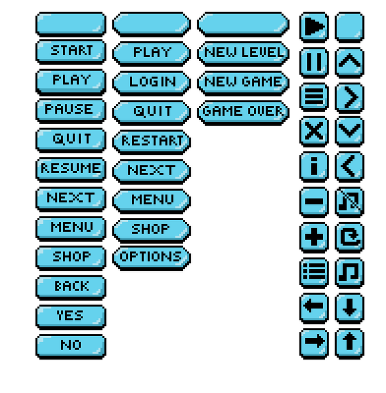 PIXEL ART BUTTONS by tam1tami