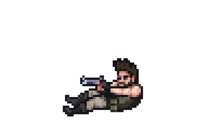 Pixel Art Male Agent Soldier - 2D Sidescroller by GandalfHardcore