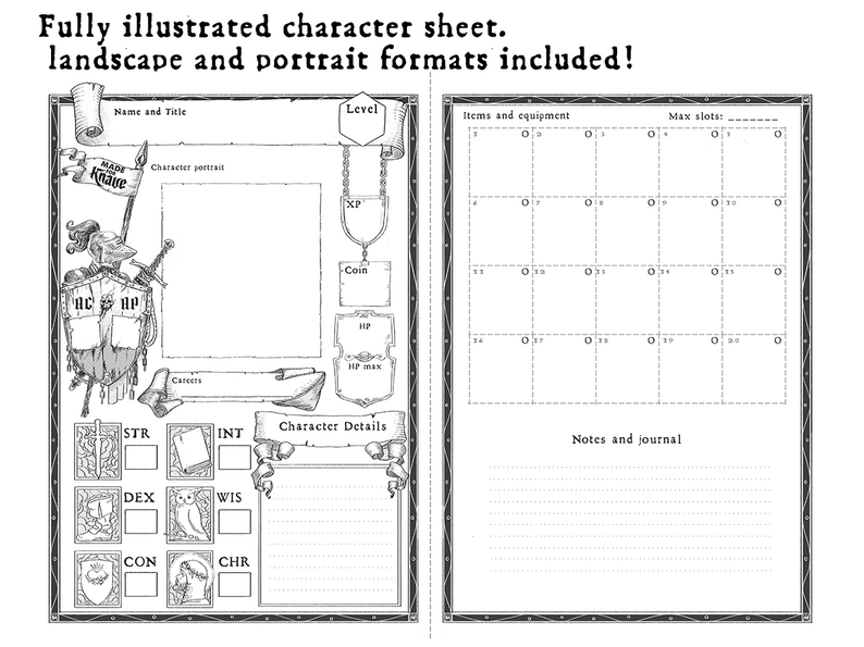 Knave Character Sheet + PCs! by Alonso Hidalgo