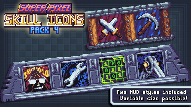 Super Pixel Skill Icons Pack 4 by unTied Games