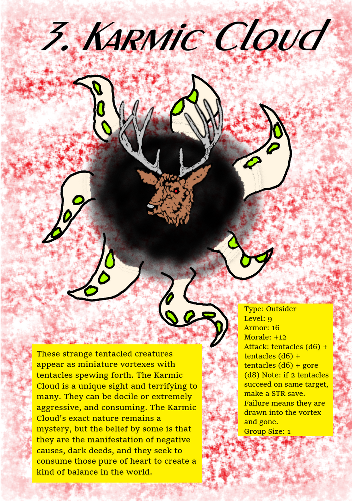 A Short Bestiary & Wandering Monster Table by JunkyardTornado