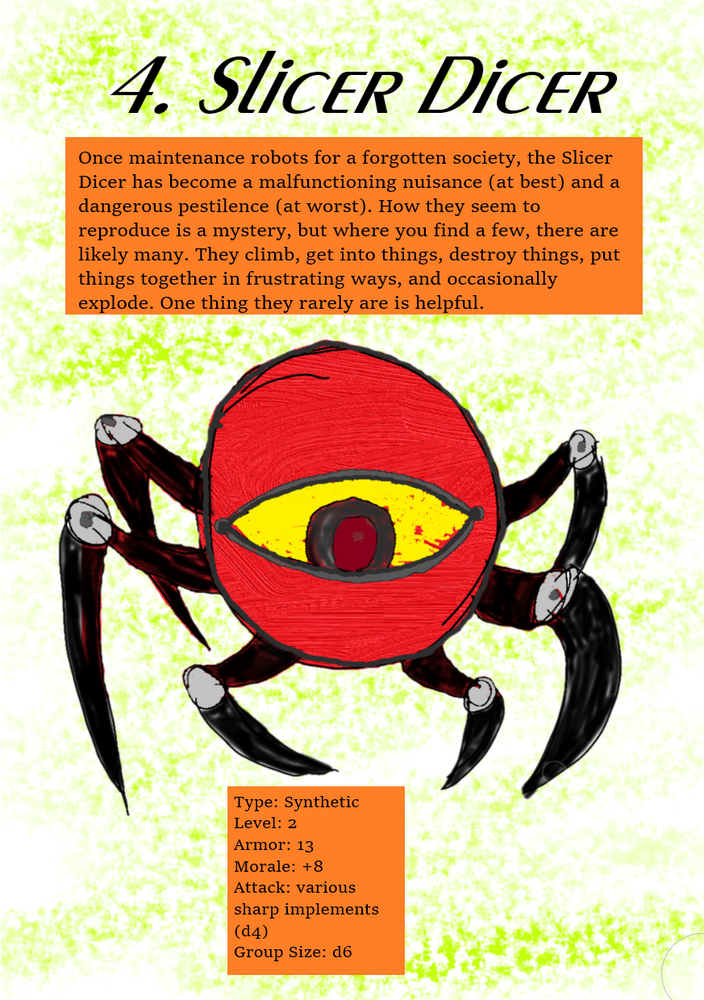 A Short Bestiary & Wandering Monster Table by JunkyardTornado