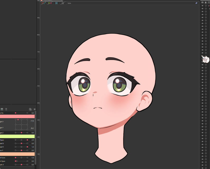 Live2D Head Angle Workflow Example by cillia