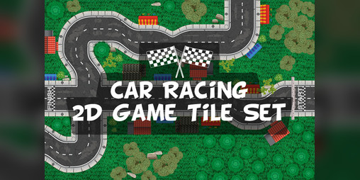 Free Race Track Tile Set by Free Game Assets (GUI, Sprite, Tilesets)