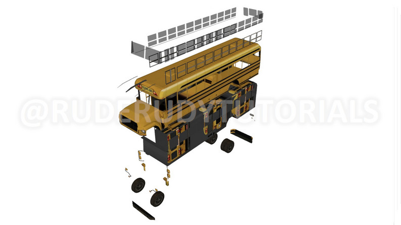 SCHOOL BUS 3D MODEL GAME ASSETS DOWNLOAD. by RUDE-RUDY-TUTORIALS