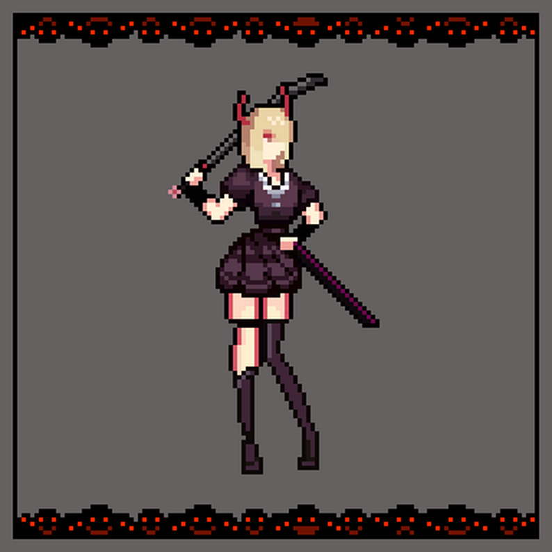 Katana and Sword: Demon Girls by YhukiMhuri