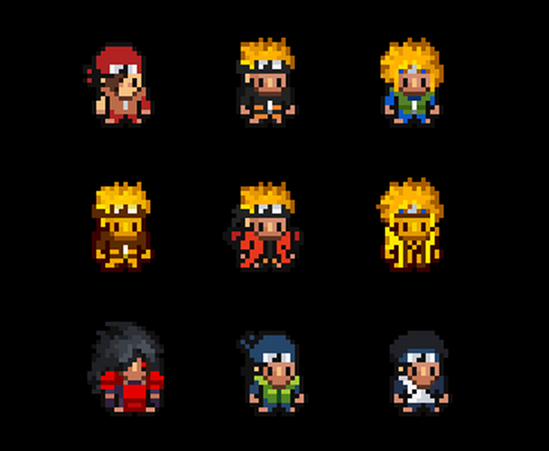 Naruto Sprites [16x16] by brendonnogard