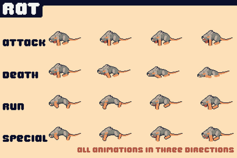 Free Enemy Pixel Pack for Top-Down Game by Free Game Assets (GUI ...