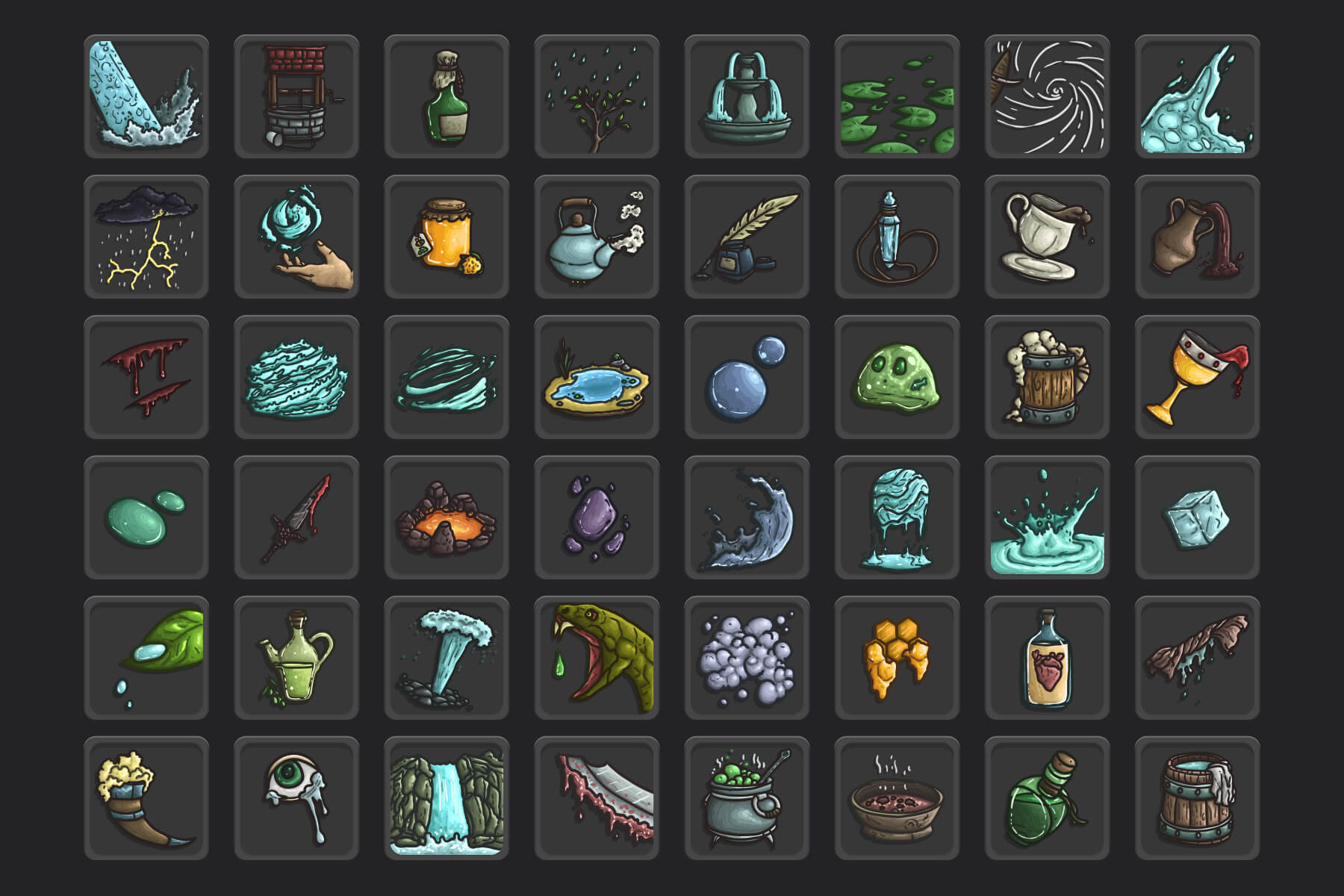 Free Liquid Loot RPG Icons by Free Game Assets (GUI, Sprite, Tilesets)