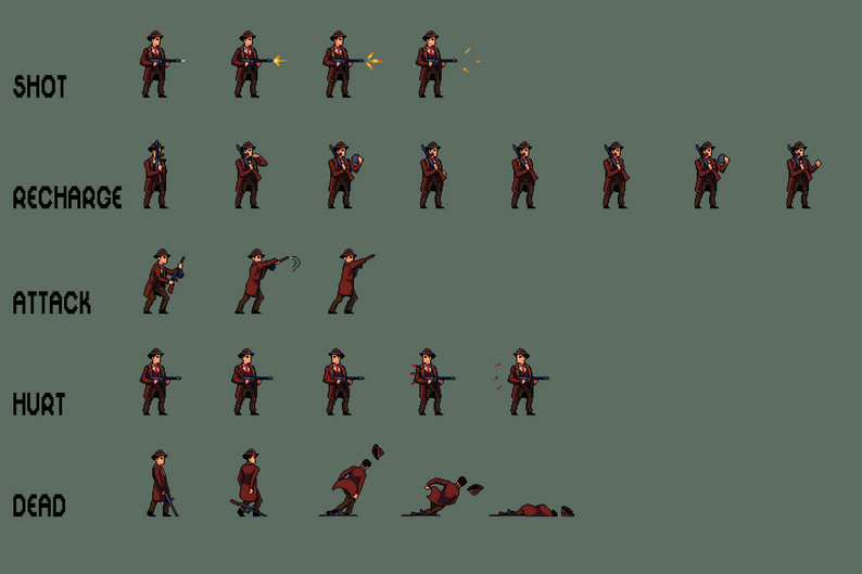 Free Gangster Pixel Characters Pack by Free Game Assets (GUI, Sprite ...