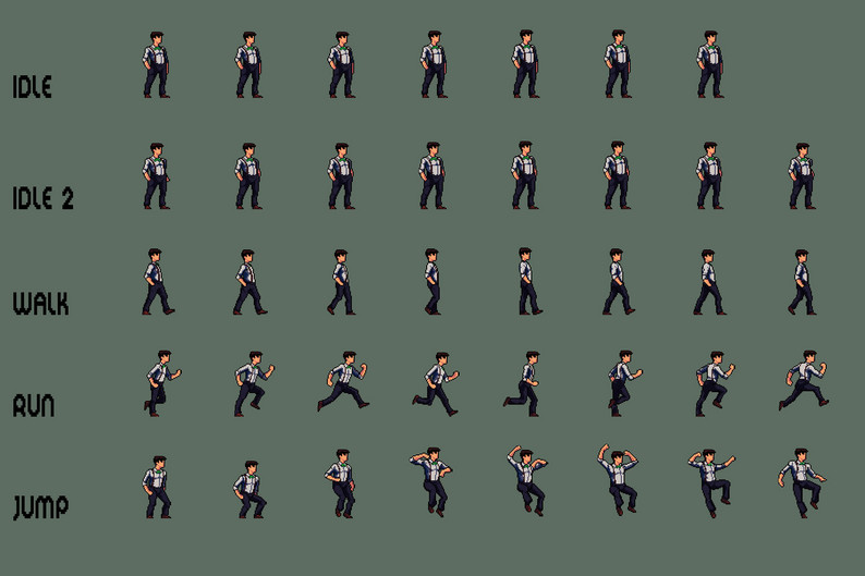Free Gangster Pixel Characters Pack by Free Game Assets (GUI, Sprite ...