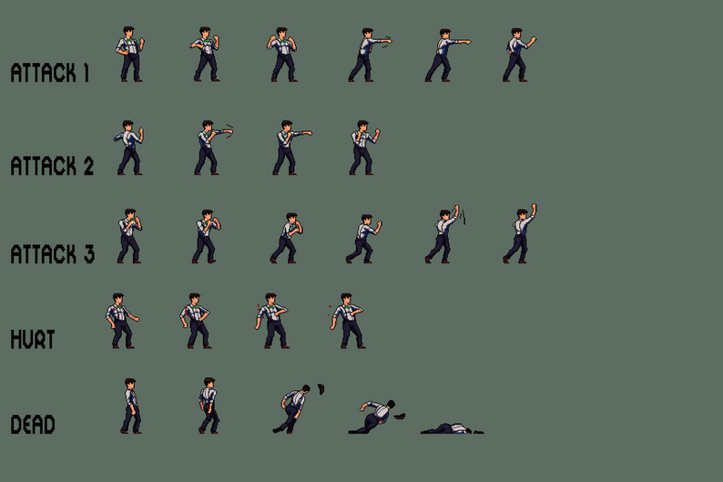 Free Gangster Pixel Characters Pack by Free Game Assets (GUI, Sprite ...