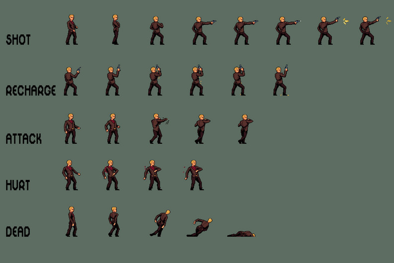Free Gangster Pixel Characters Pack by Free Game Assets (GUI, Sprite ...