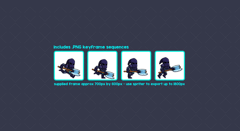 Executioner game character by Robert Brooks - gamedeveloperstudio.com