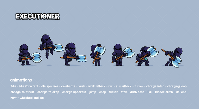 Executioner game character by Robert Brooks - gamedeveloperstudio.com