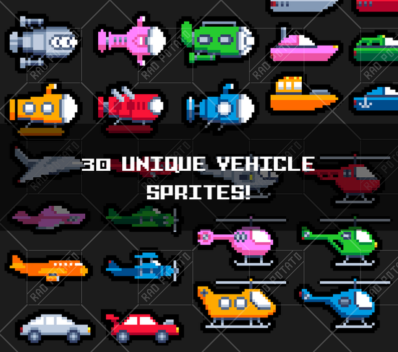 Vehicle Sprite Pack by Rad Potato