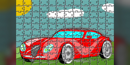 Red Sports Car Puzzle by Friv Games