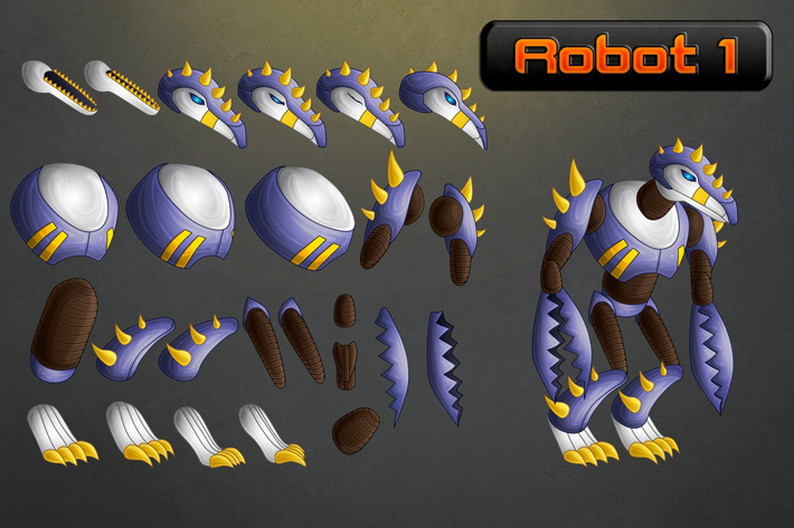Free 2D Robot Sprite by Free Game Assets (GUI, Sprite, Tilesets)