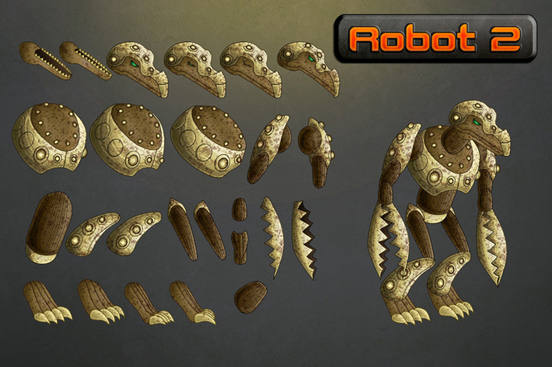 Free 2D Robot Sprite by Free Game Assets (GUI, Sprite, Tilesets)