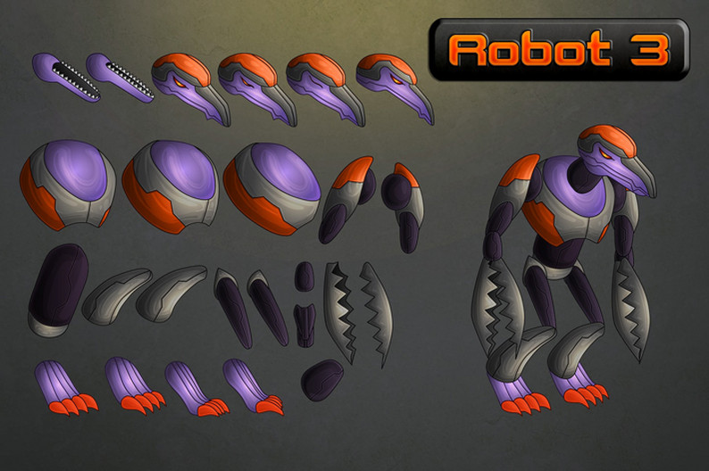 Free 2D Robot Sprite by Free Game Assets (GUI, Sprite, Tilesets)
