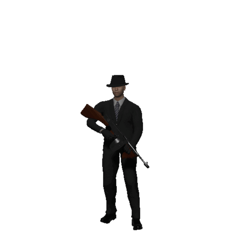 2D FPS-SIDE VIEW SPRITES "1940'S GANGSTER" by W_K_Studio