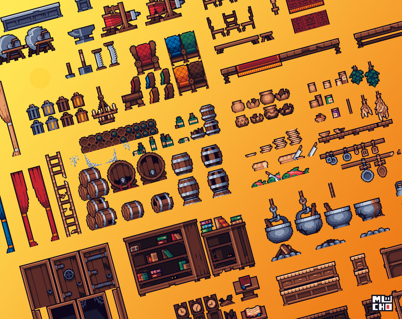 Medieval Interiors Tileset Pack by Mucho Pixels