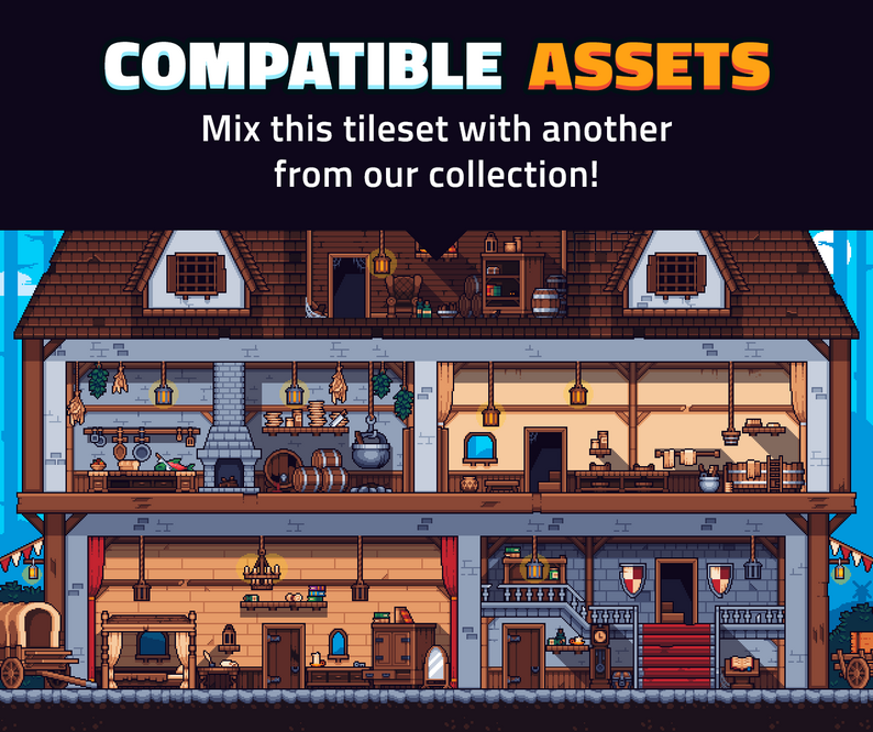 Medieval Interiors Tileset Pack by Mucho Pixels