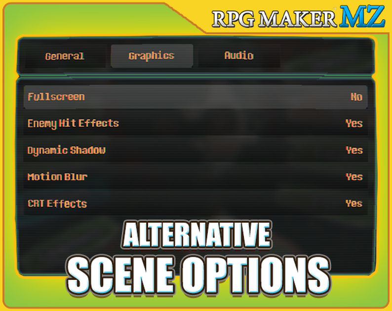 Alternative Scene Options - RPG Maker MZ Plugin by Sang Hendrix