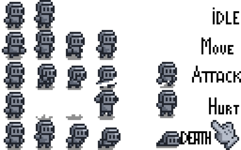 2D pixel dungeon characters by Zacard