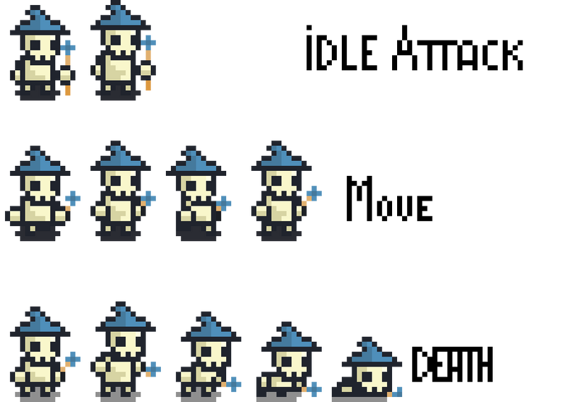 2D pixel dungeon characters by Zacard