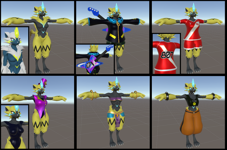 Zeraora VRChat Avatar (Warfaremachine Port) by Riolu Kidd
