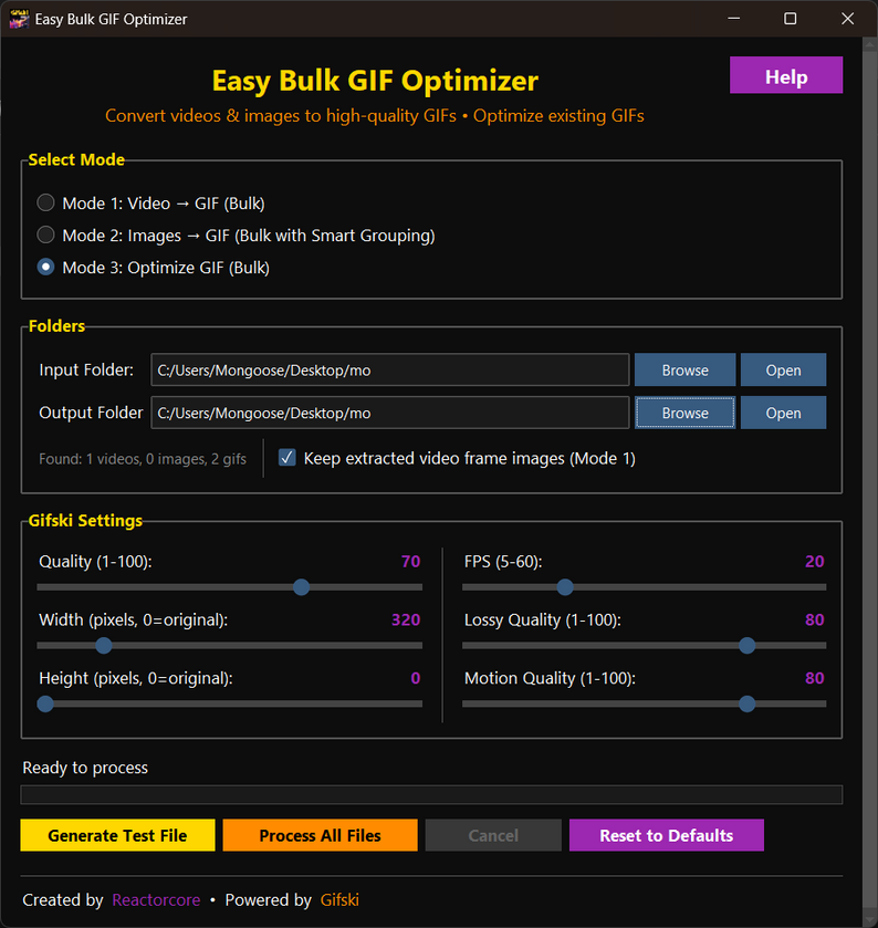 Easy Bulk GIF Optimizer by Reactorcore