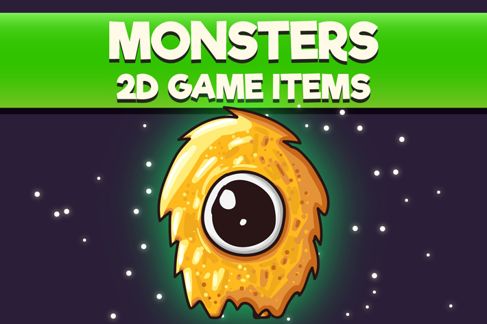 Free Monster 2D Game Objects by Free Game Assets (GUI, Sprite, Tilesets)