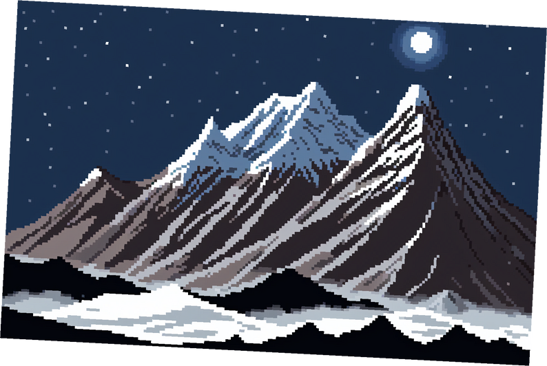 5 Mountains in Space Backgrounds Assets - Pixelart / Pixel Art sprite ...