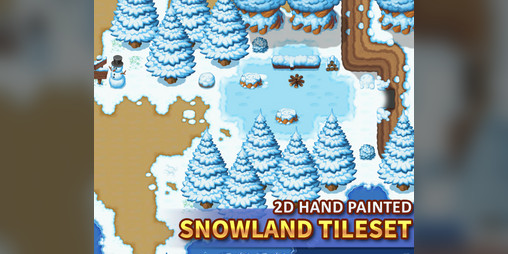 2D Hand Painted - Snowland Tileset by Daniel Thomas