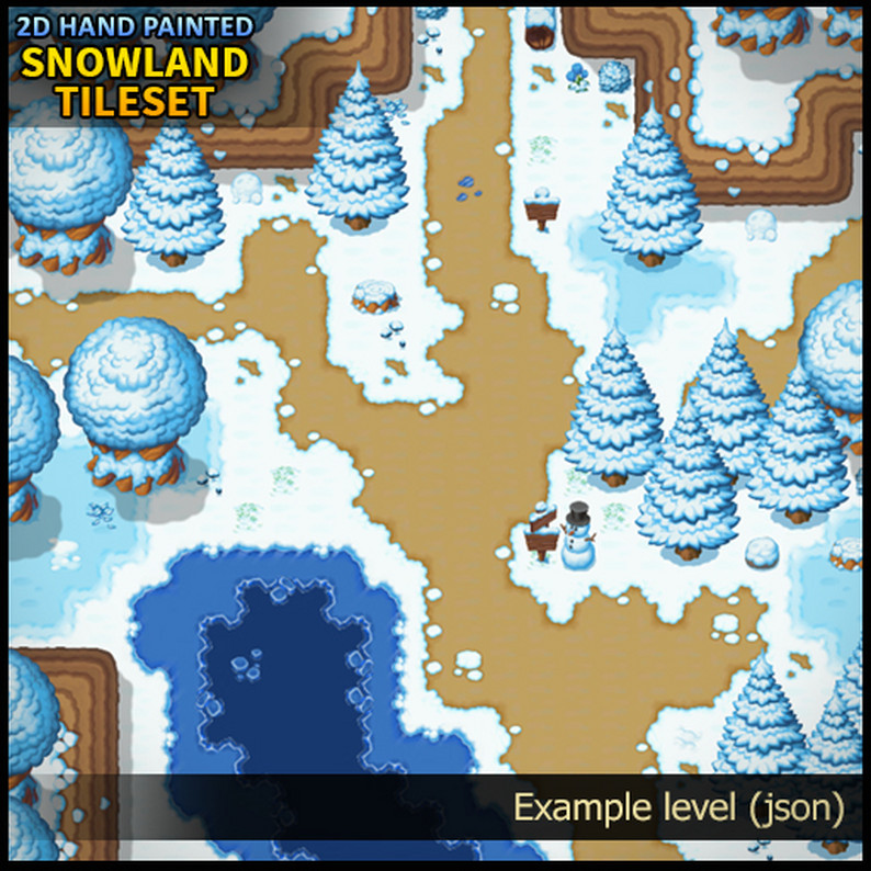 2D Hand Painted - Snowland Tileset by Daniel Thomas
