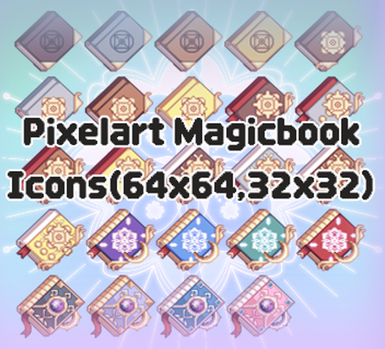 [Free]Pixelart Magic book Icons(64x64,32x32) by HONEY DOT