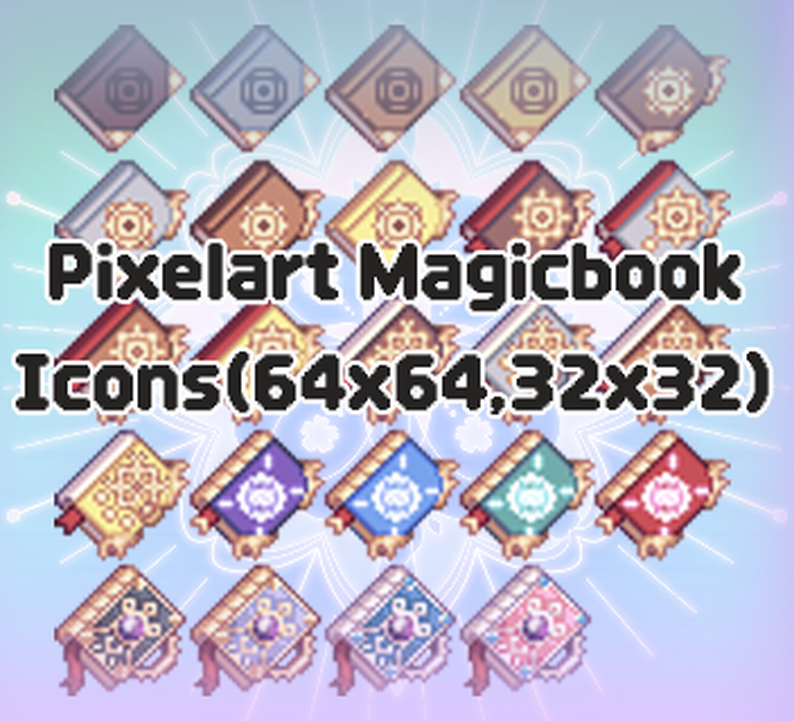 [Free]Pixelart Magic book Icons(64x64,32x32) by HONEY DOT