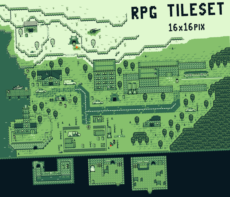 RPG Tile set 16x16pix for GB Studio by Game Brewery