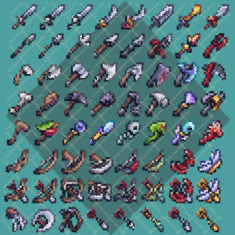 Fantasy RPG Weaponset 16px by Zani.Pixels ಠ_ಠ