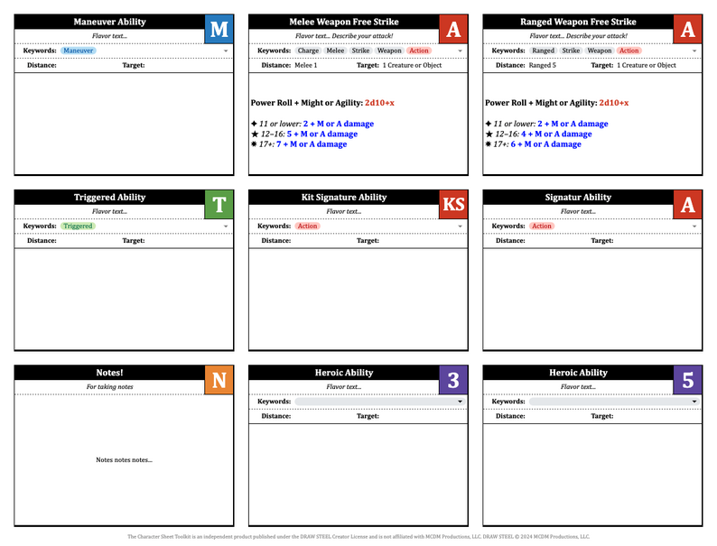Character Sheet Toolkit — Draw Steel by MrMattDollar