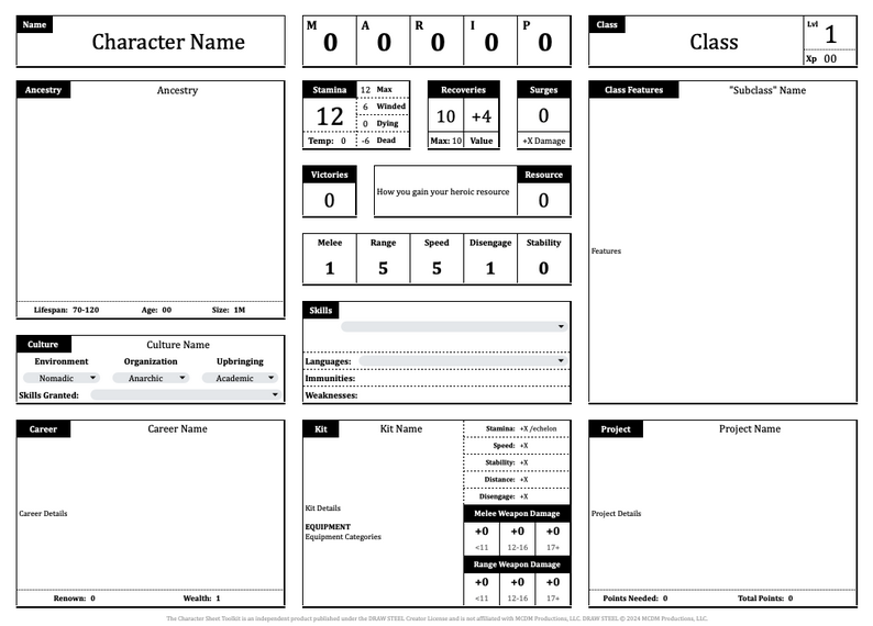 Character Sheet Toolkit — Draw Steel by MrMattDollar