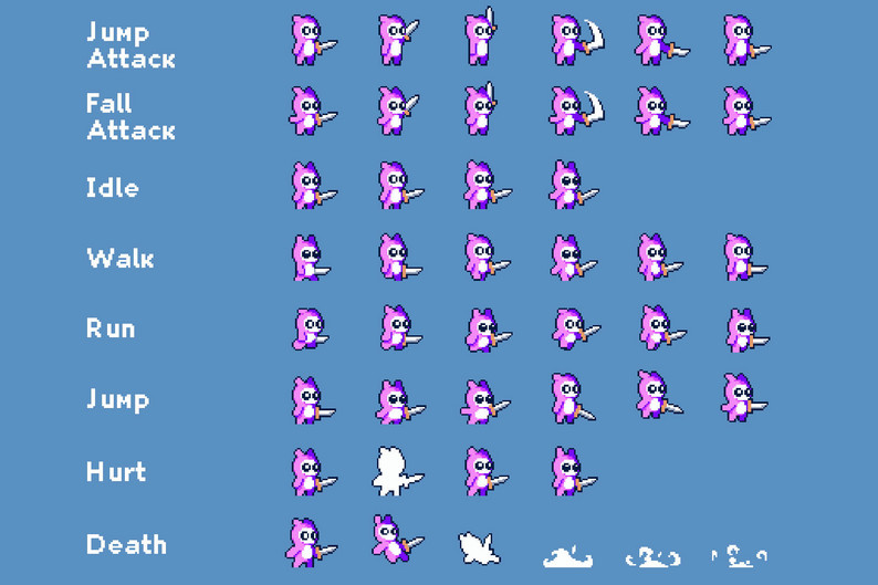 Free Pixel Tiny Sprites with Melee Attacks by Free Game Assets (GUI ...