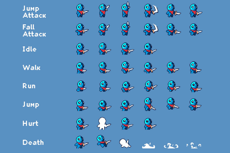 Free Pixel Tiny Sprites with Melee Attacks by Free Game Assets (GUI ...