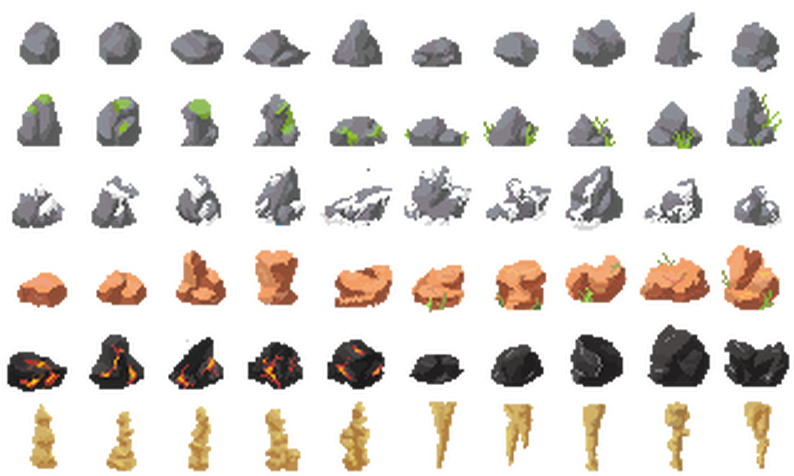 Stones pixel art 32&64 by RazielNozac