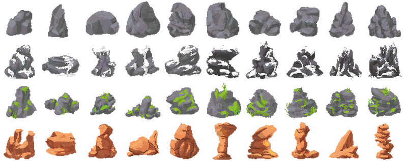 Stones pixel art 32&64 by RazielNozac