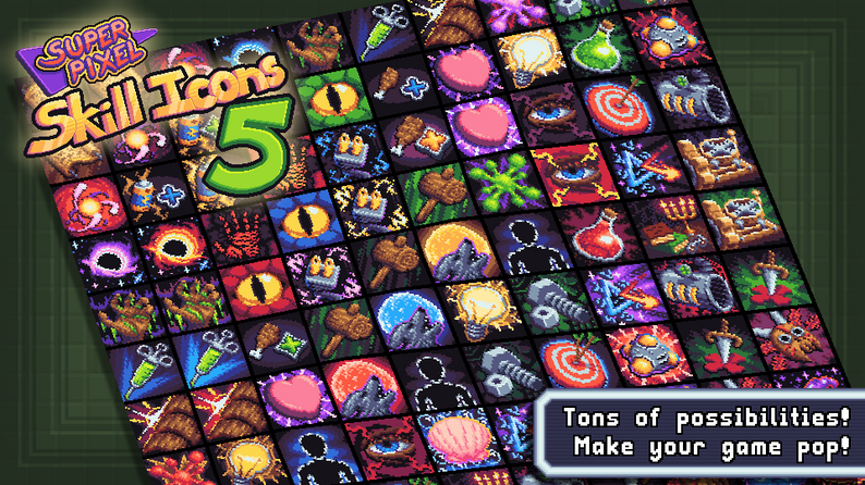 Super Pixel Skill Icons Pack 5 by unTied Games